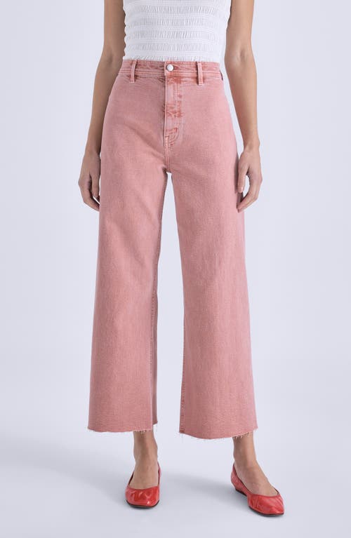 PISTOLA Pistola Penny Crop High Waist Wide Leg Jeans with Raw Hem